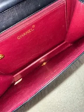 CHANEL | Bags | Chanel Matelasse Lambskin Shoulder Bag With Gold ...